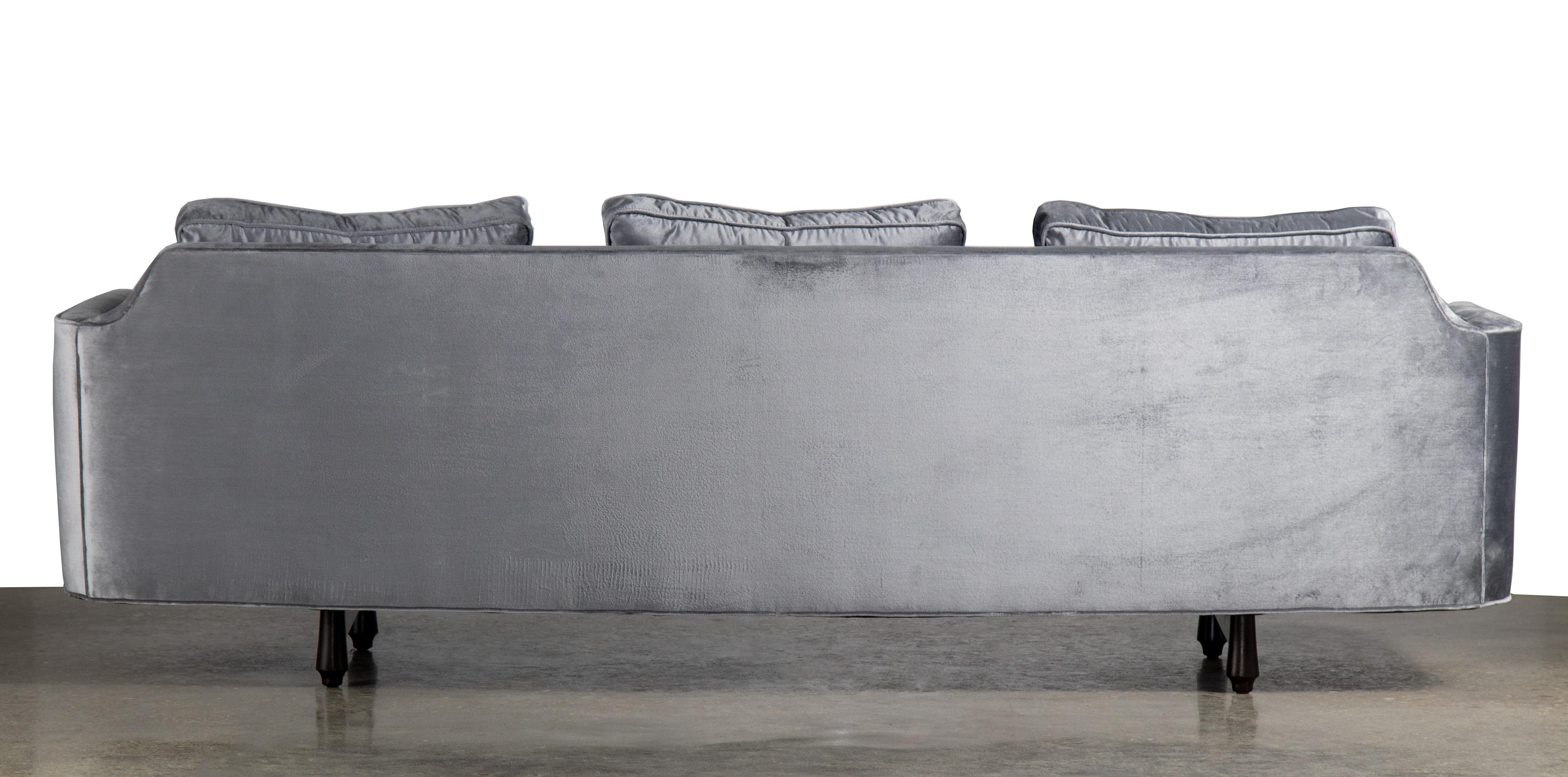 1950s Edward Wormley for Dunbar Model 495 Sofa in Gray Velvet and ...