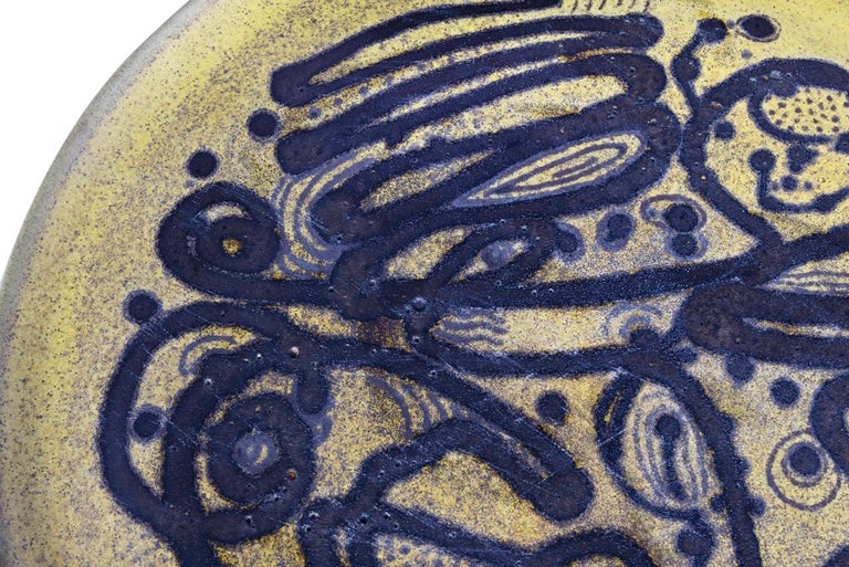 1950s, Edwin and Mary Scheier Mid-Century Modern Yellow Abstract ...