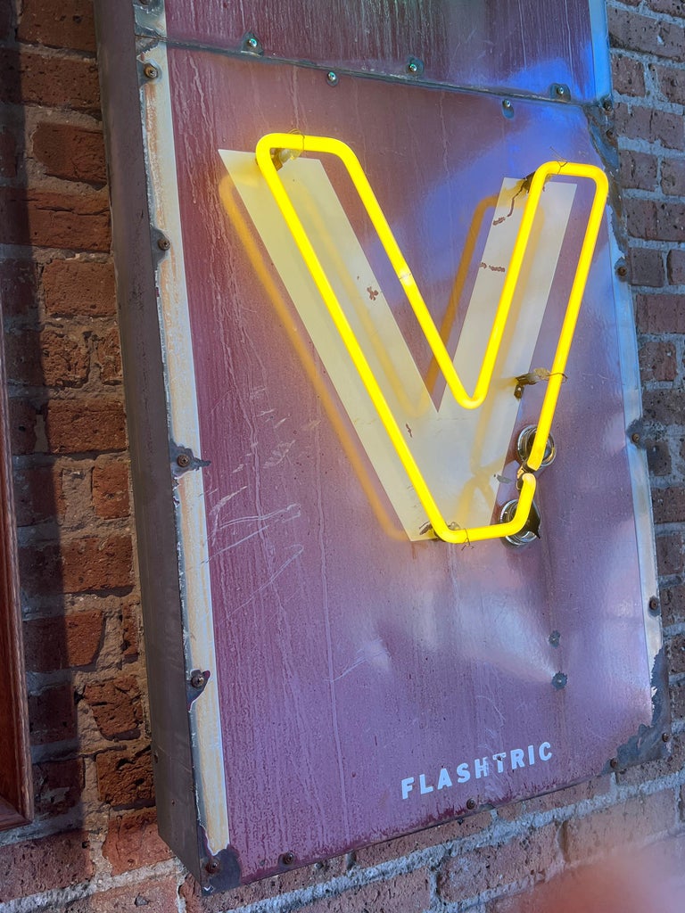 1950’s Enamel and Neon TV Sign For Sale at 1stDibs