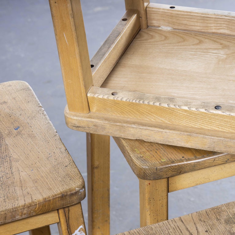 1950's English Oak School Laboratory Stools, Set of Six at 1stDibs