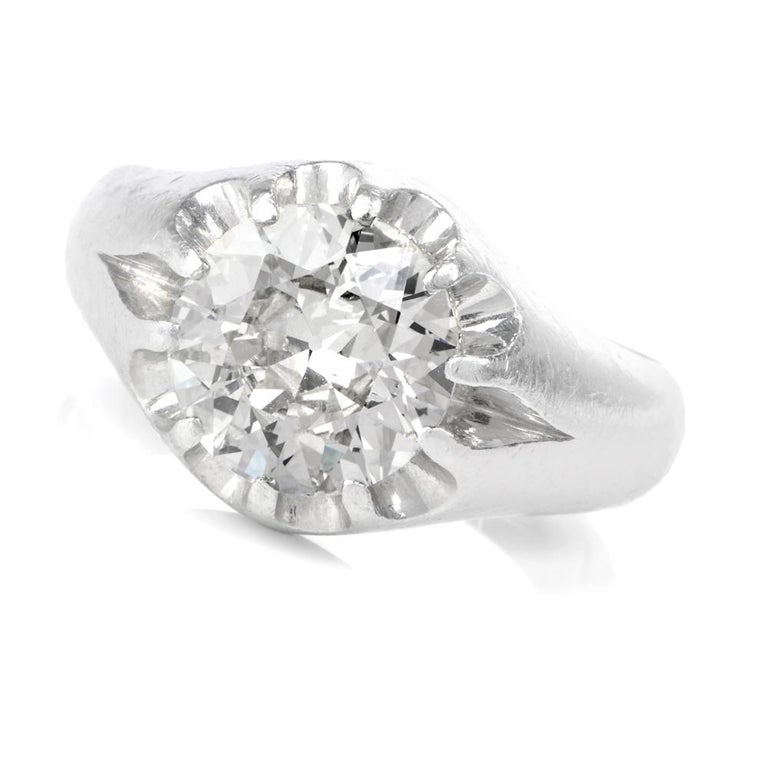 1950s European Diamond Men’s Platinum Gypsy Ring at 1stDibs | gypsy ...