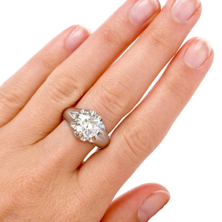 1950s European Diamond Men’s Platinum Gypsy Ring at 1stDibs | gypsy ...