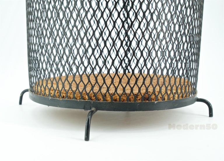 1950s Expanded Metal Blueprint Basket Paper Wastebasket Style of George ...
