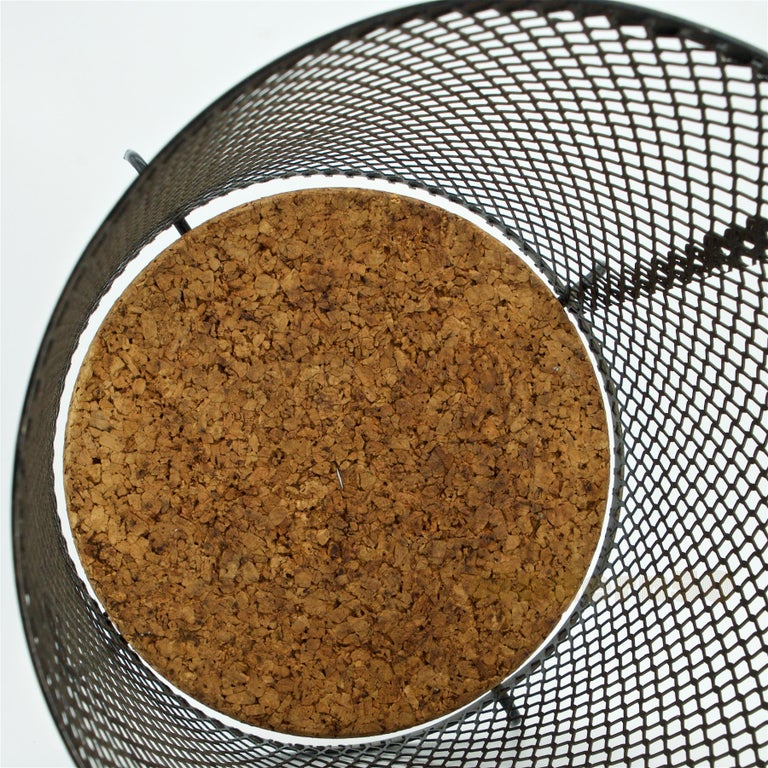 1950s Expanded Metal Blueprint Basket Paper Wastebasket Style of George ...