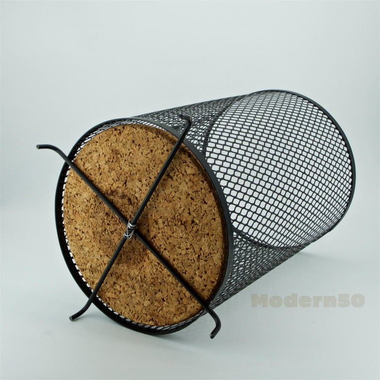 1950s Expanded Metal Blueprint Basket Paper Wastebasket Style of George ...