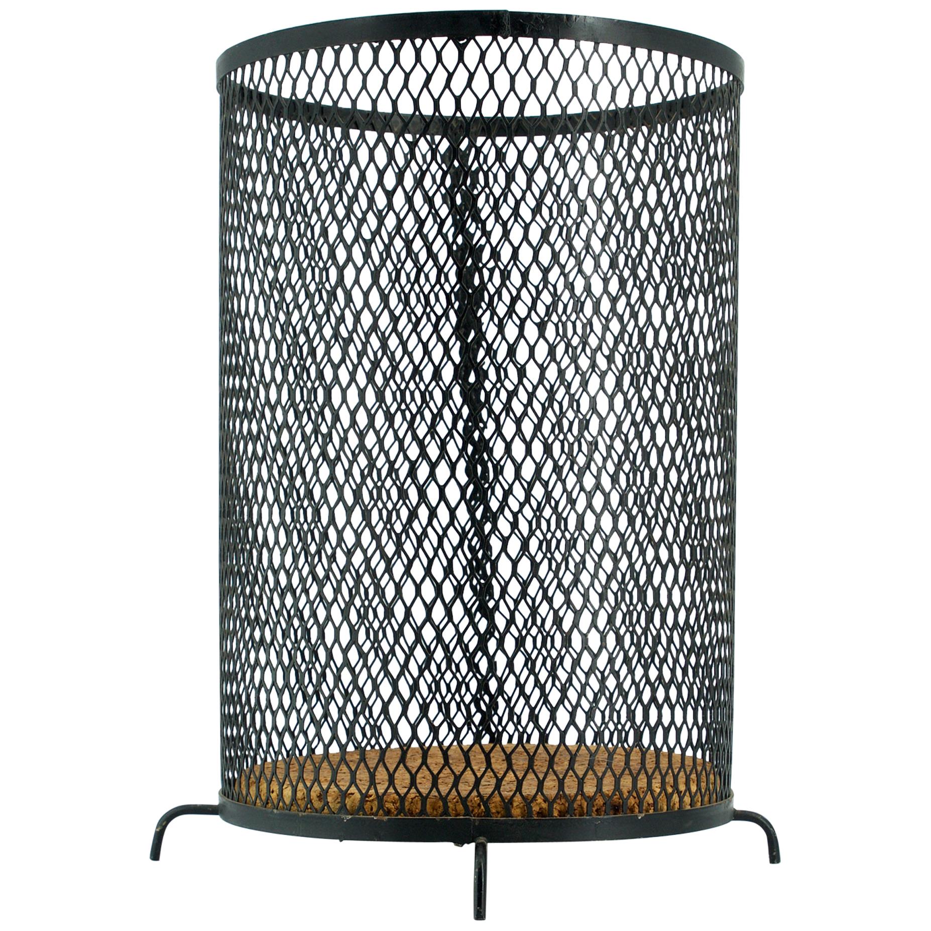 1950s Expanded Metal Blueprint Basket Paper Wastebasket Style of George ...