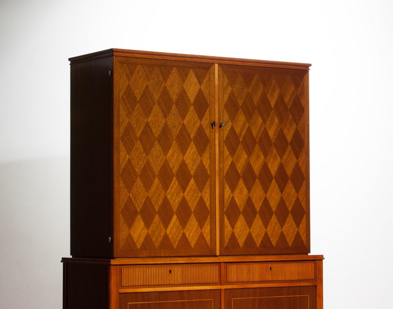 1950s Ferdinand Lundquist Mahogany Buffet Cabinet with Veneer Inlay For ...