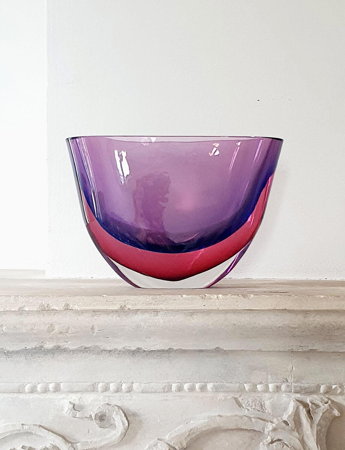 1950s Italian Flavio Poli for Seguso Vetri d'Arte Purple Murano Glass ...