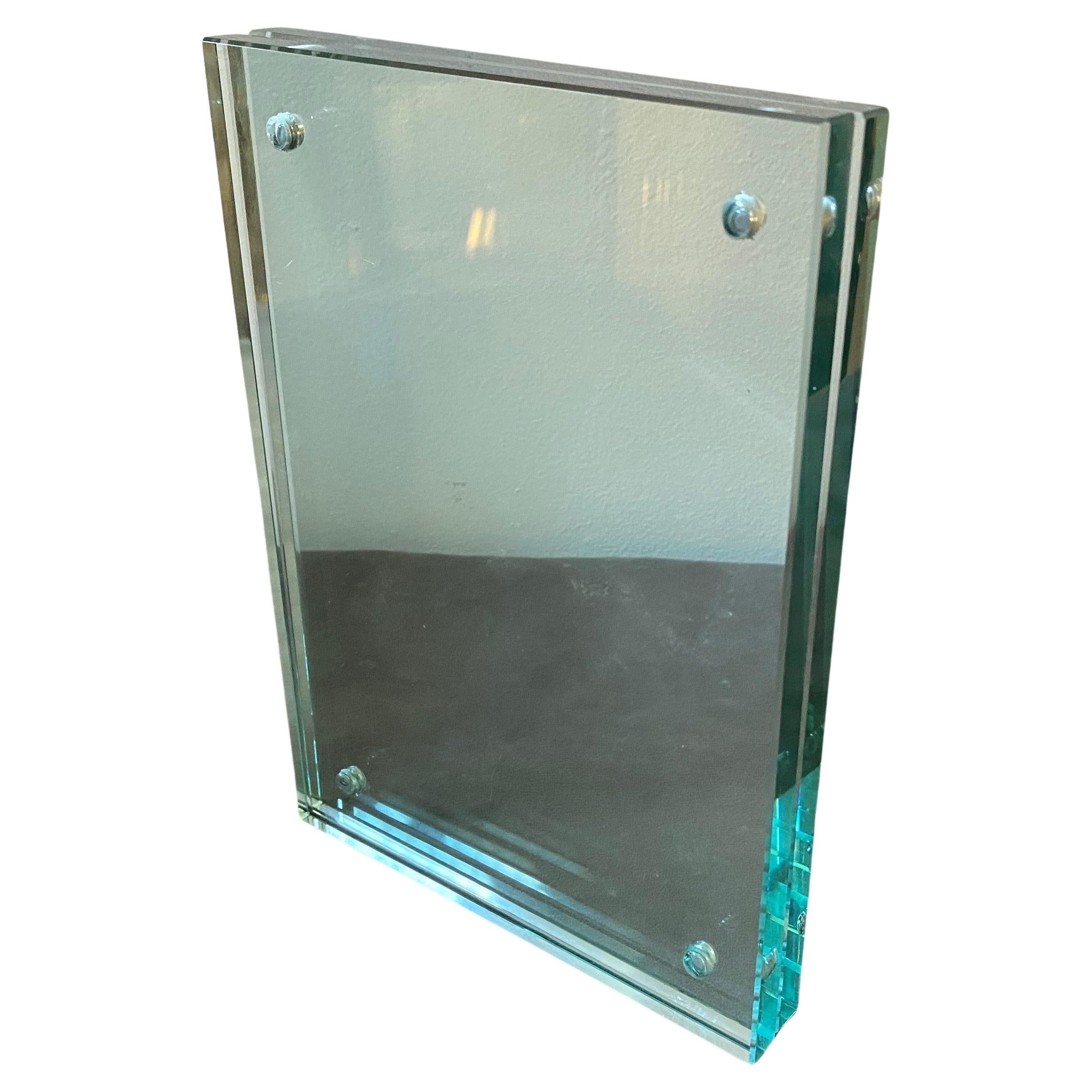 1950s Fontana Arte Style Mid-Century Modern Engraved Green Glass ...