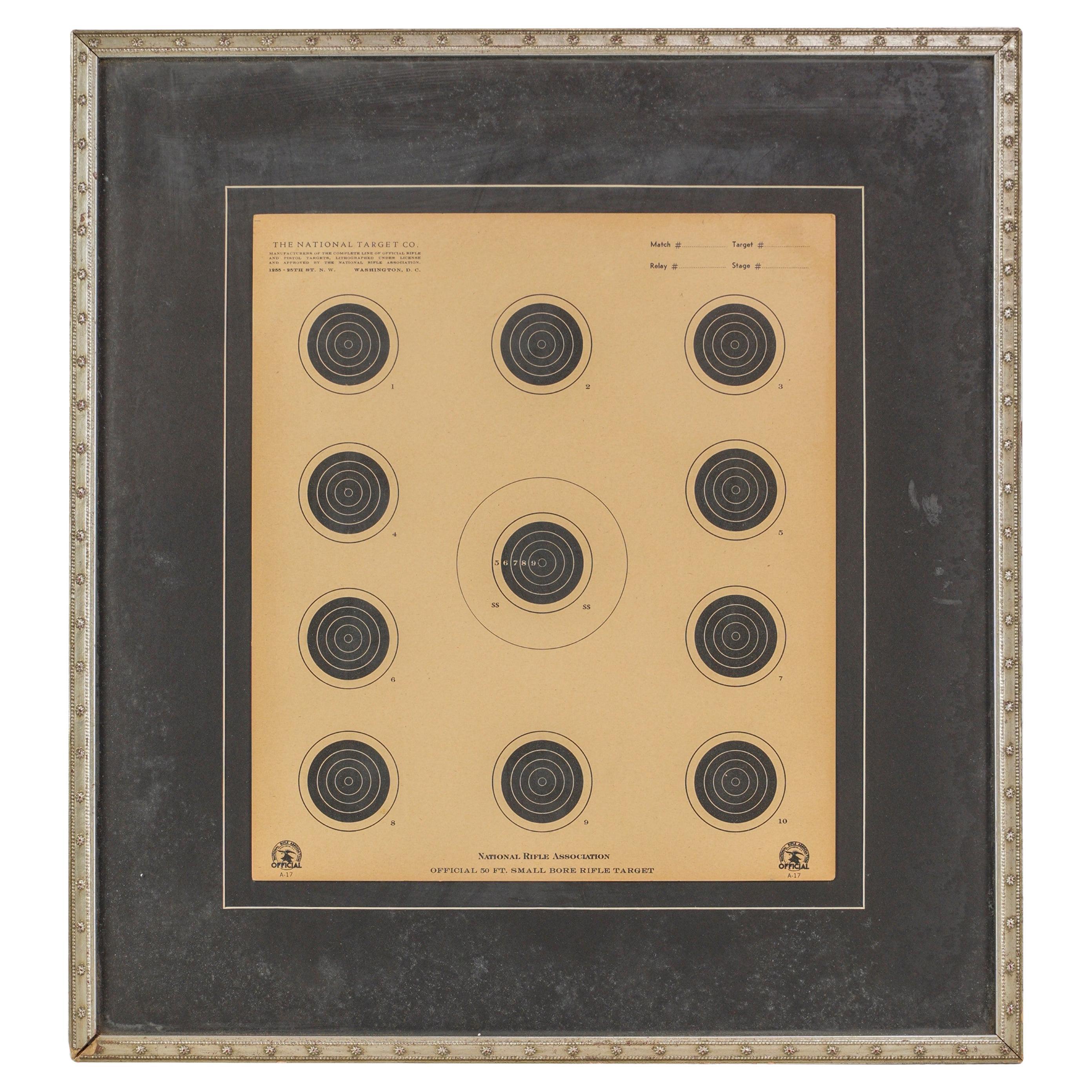 1950s Framed Official NRA 50 ft. Small Bore Rifle Target For Sale at ...