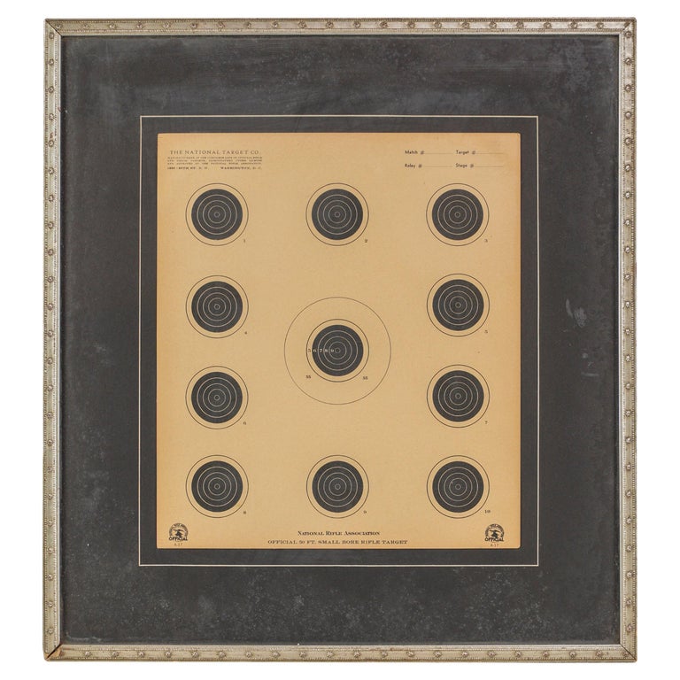 1950s Framed Official NRA Small Bore Rifle Target For Sale at 1stDibs