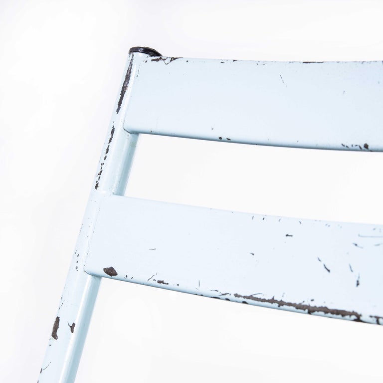 1950s French Artprog Sky Blue Metal Stacking Outdoor Chairs, Set of Six ...