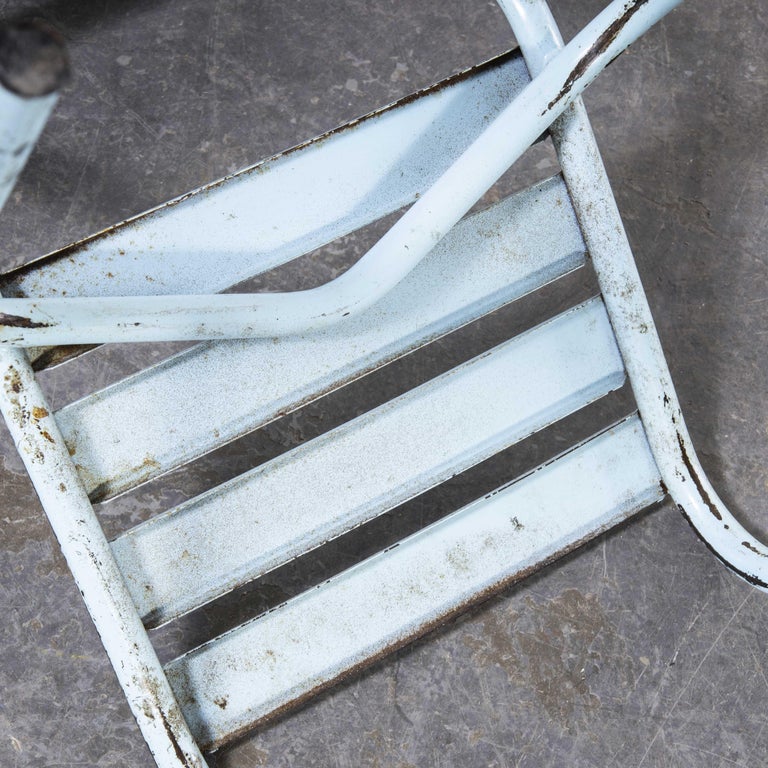1950s French Artprog Sky Blue Metal Stacking Outdoor Chairs, Set of Six ...
