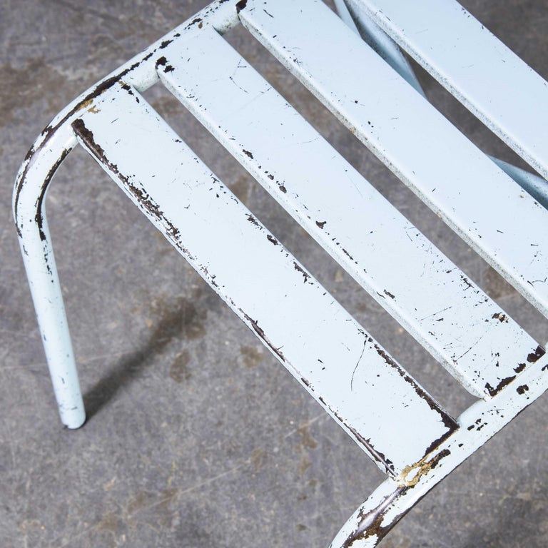 1950s French Artprog Sky Blue Metal Stacking Outdoor Chairs, Set of Six ...