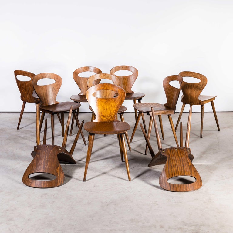 1950's French Baumann Fourmi Dining Chair, Set of Ten For Sale at 1stDibs