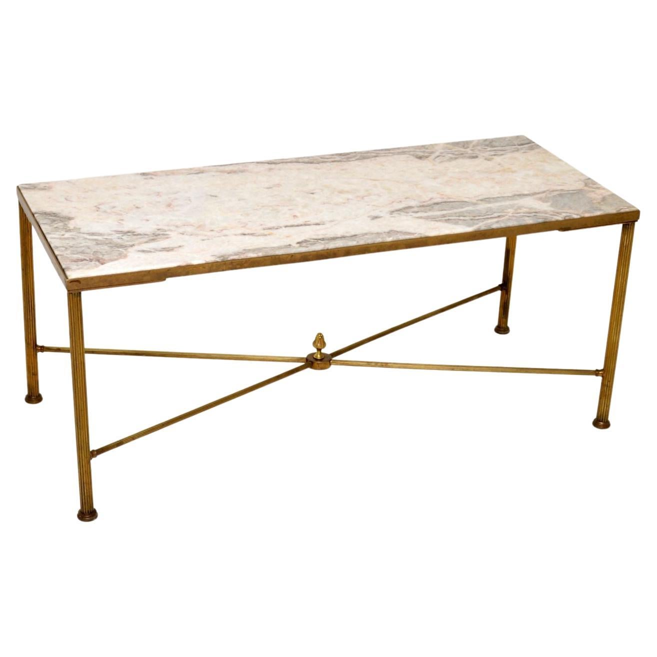 1950's Italian Marble and Brass Cocktail Table at 1stDibs