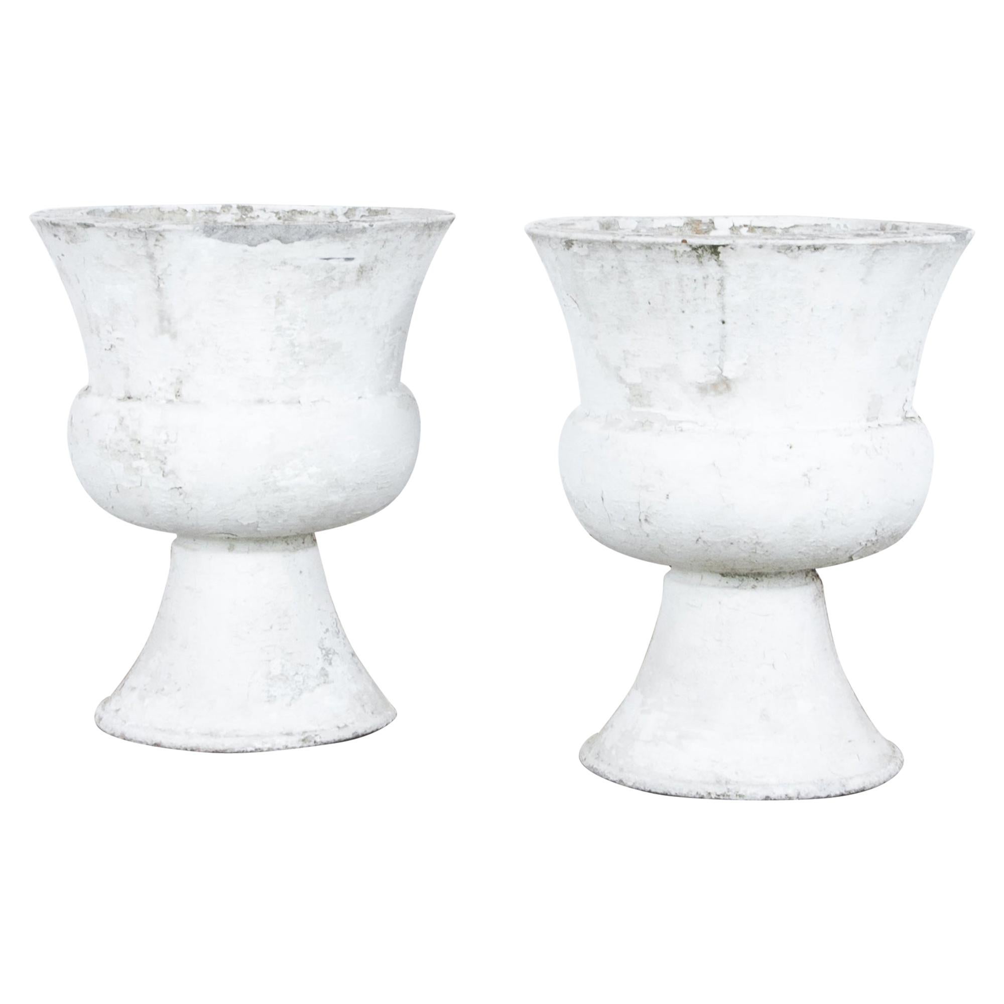 1950s Mid Century French Concrete Planter - 2 For Sale on 1stDibs