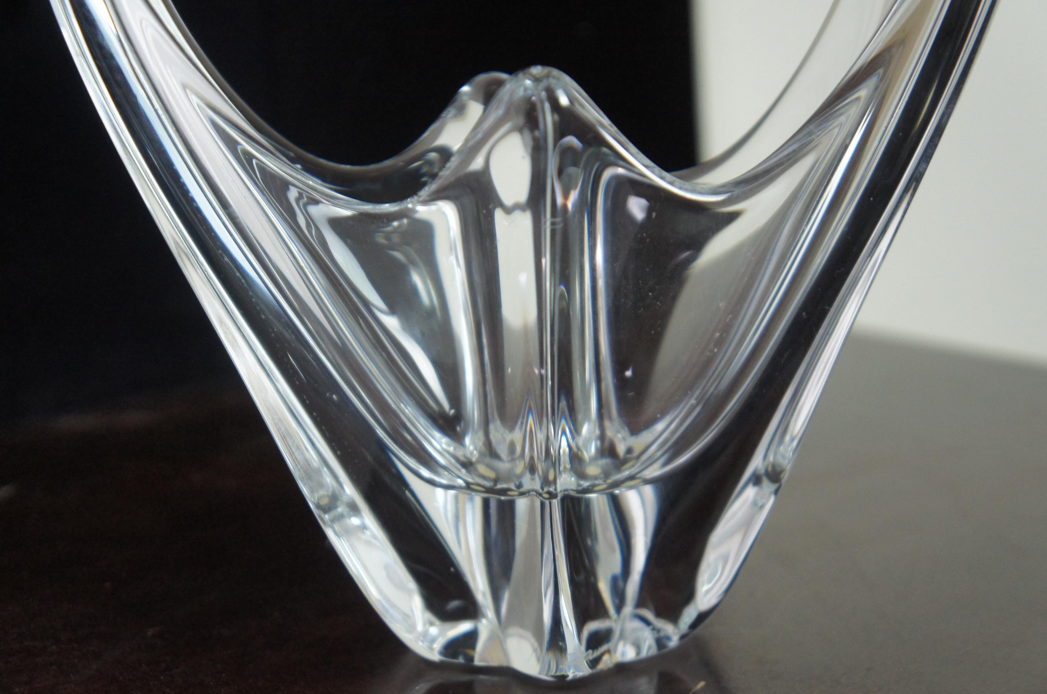 1950s French Daum Crystal Free Form Splash Vase Compote Centerpiece ...