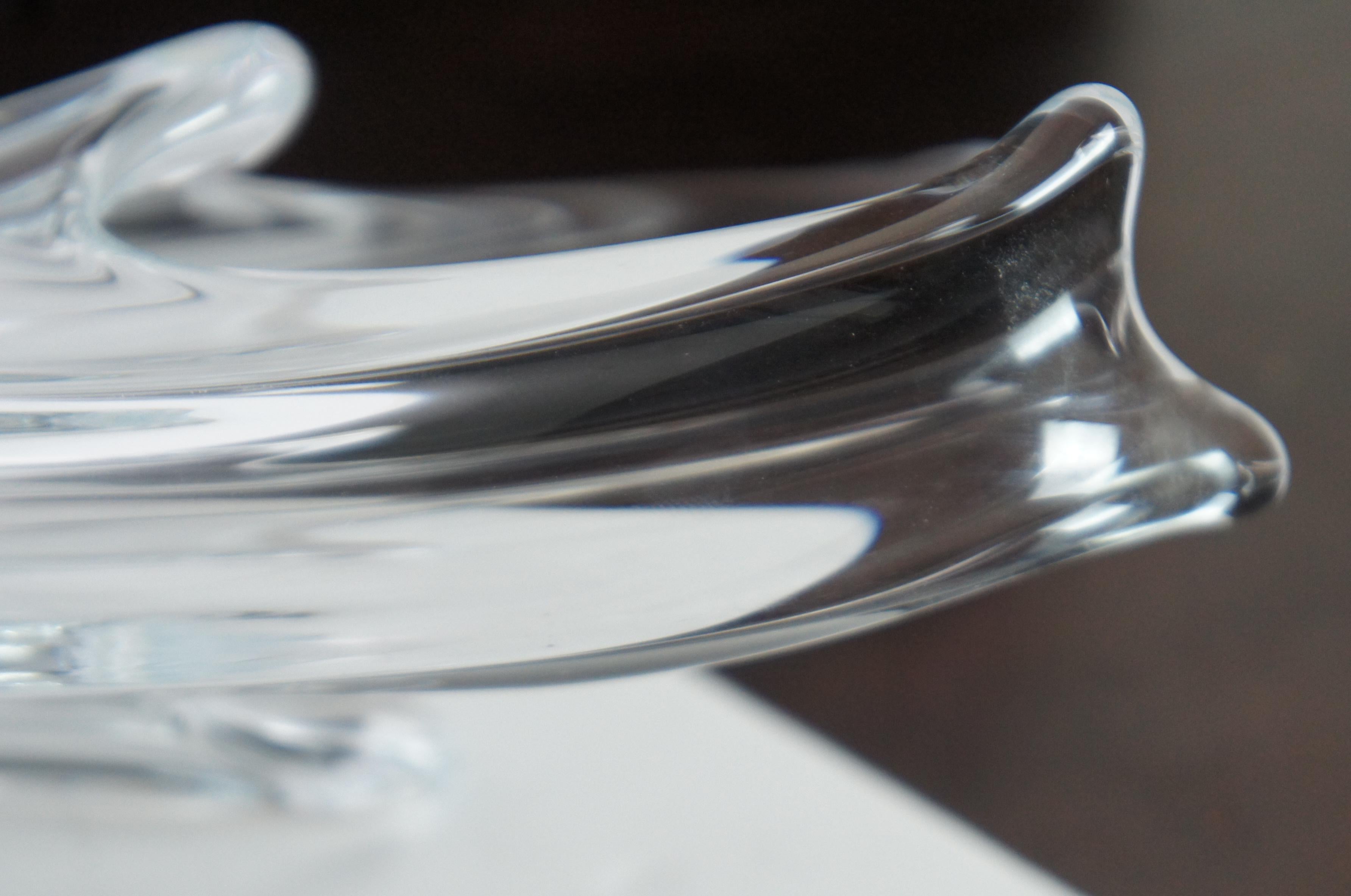 1950s French Daum Crystal Free Form Splash Vase Compote Centerpiece ...