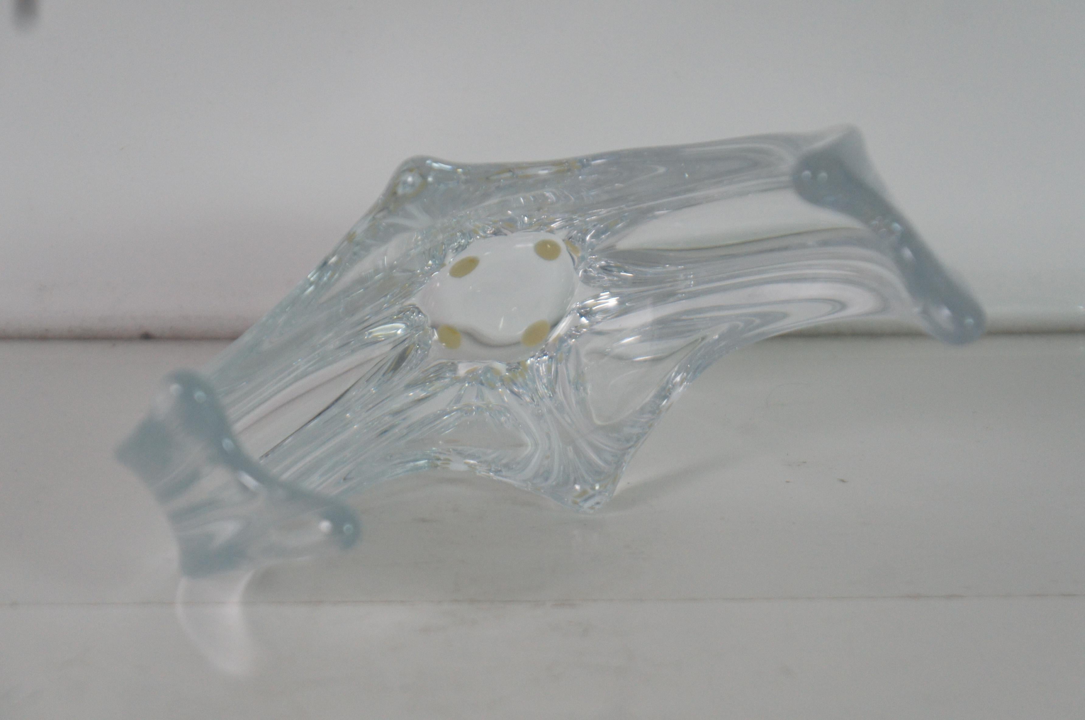 1950s French Daum Crystal Free Form Splash Vase Compote Centerpiece ...