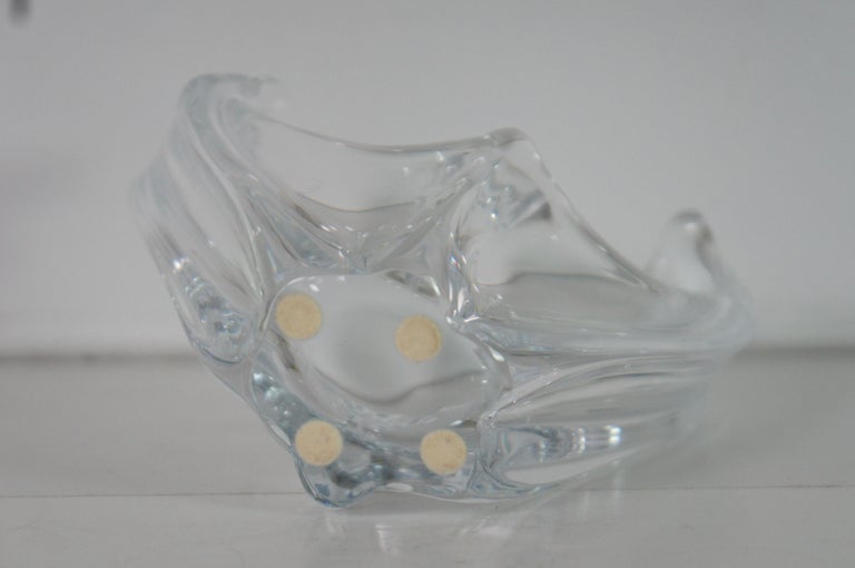 1950s French Daum Crystal Free Form Splash Vase Compote Centerpiece ...