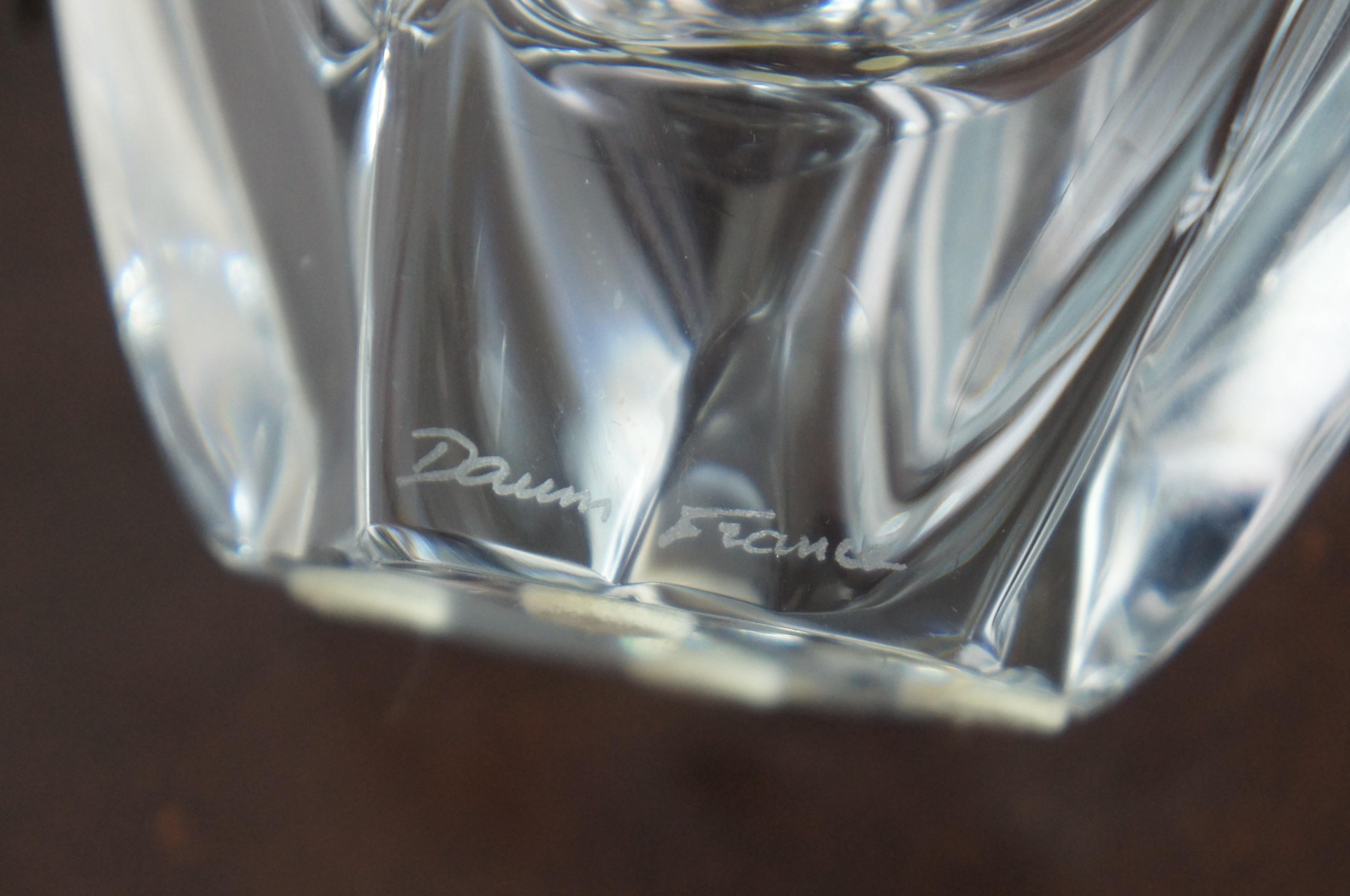 1950s French Daum Crystal Free Form Splash Vase Compote Centerpiece ...