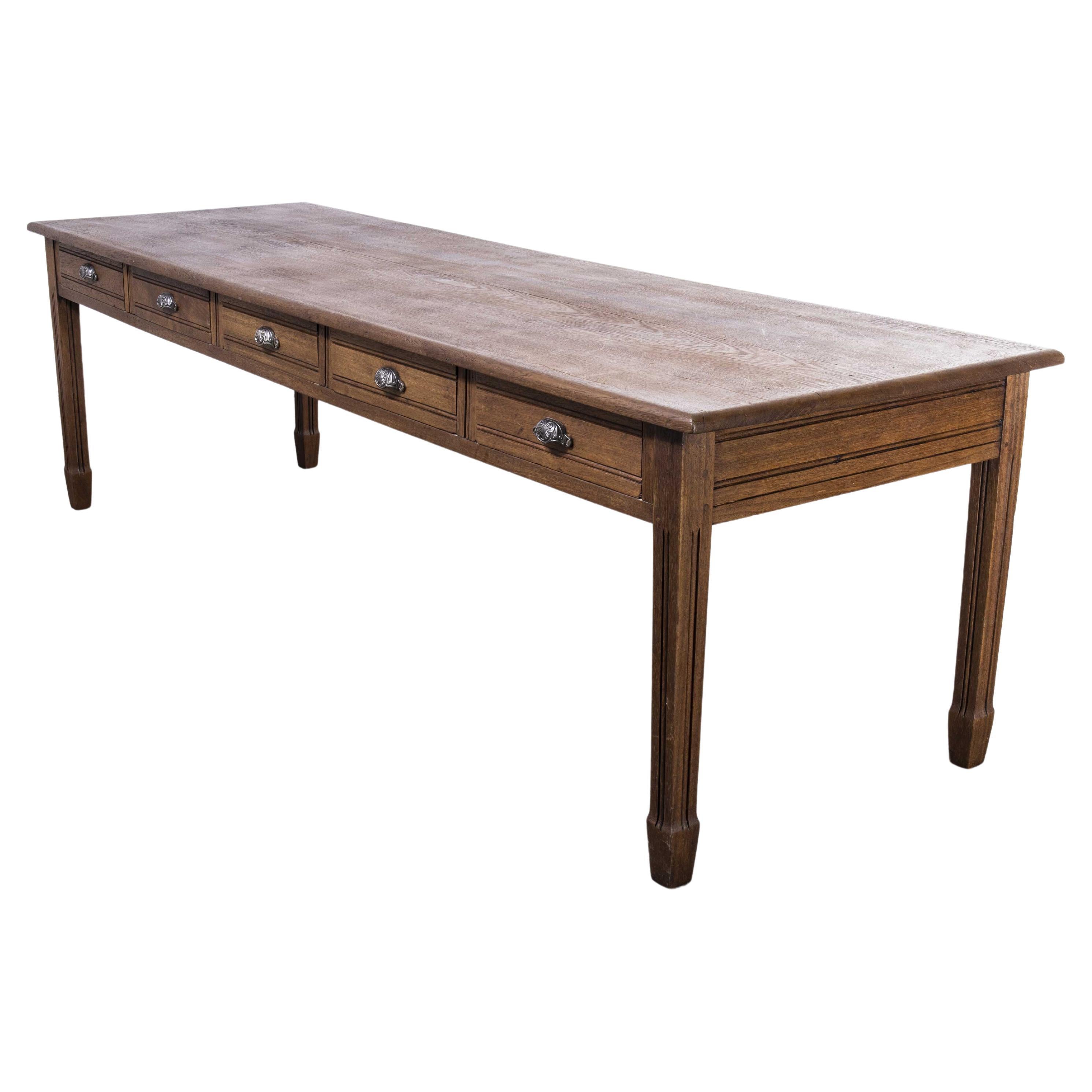 Ten-Seat Carpenters Dining Table in French Oak For Sale at 1stDibs