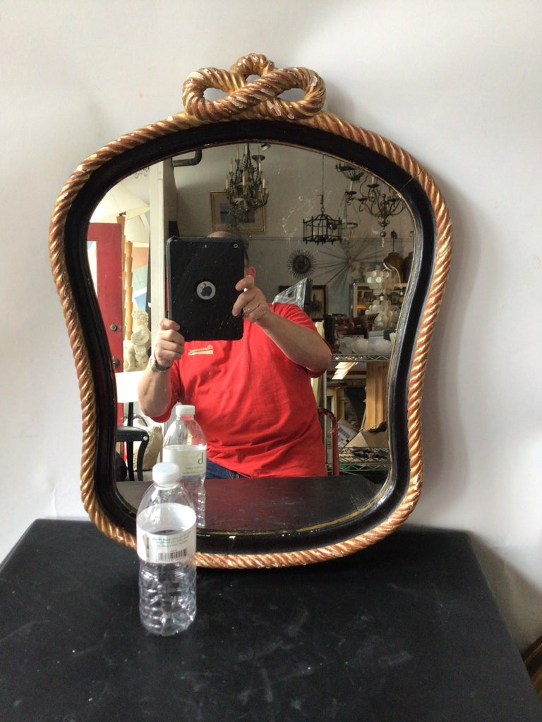 1950s, French Gilt Wood Rope Mirror at 1stDibs