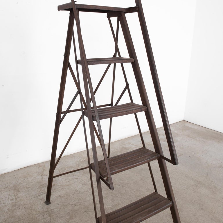 1950s French Industrial Metal Ladder at 1stDibs