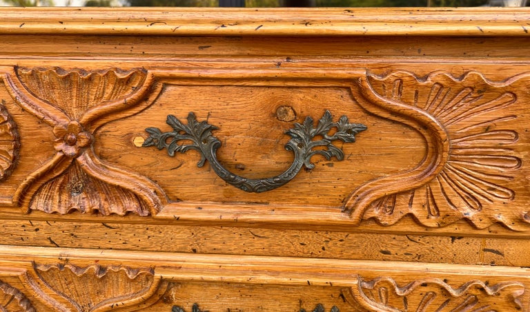 1950s French Louis XIV Style Carved Pine Chest / Commode For Sale at ...