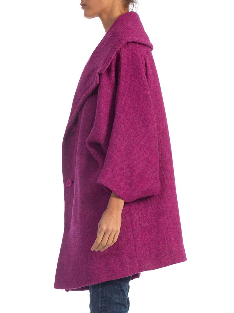 1950'S Raspberry Pink Wool French Made Swing Coat For Sale at 1stDibs ...