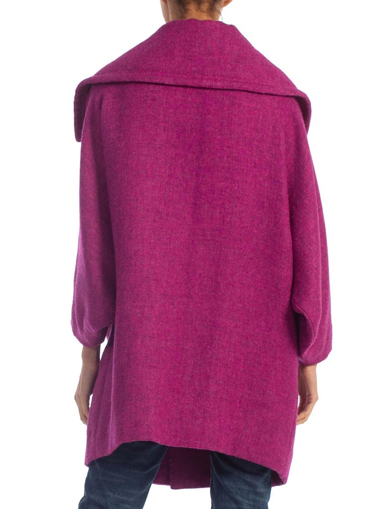 1950'S Raspberry Pink Wool French Made Swing Coat For Sale at 1stDibs ...
