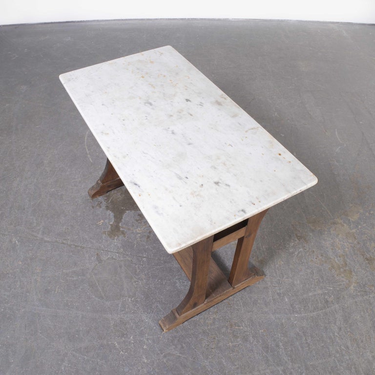 1950's French Marble Top Original Bistro Table '1856' For Sale at 1stDibs