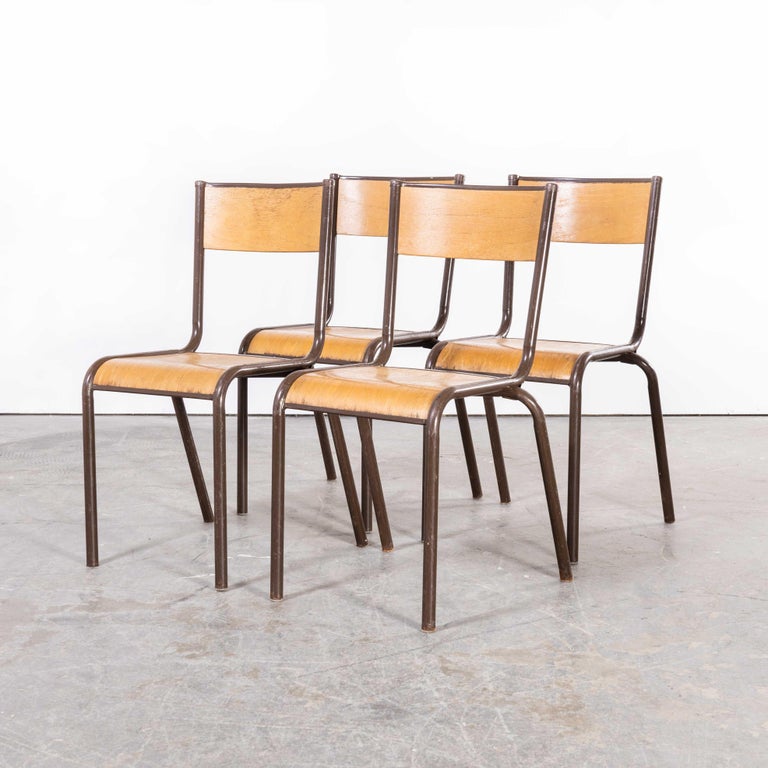 1950's French Mullca Dining Chairs Model 510, Chocolate, Set of Four ...