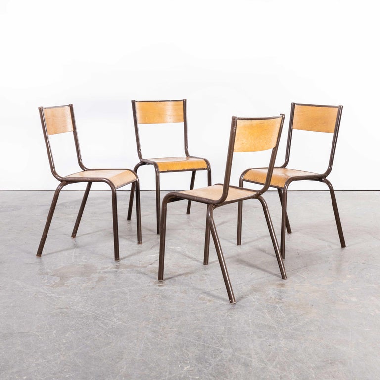 1950's French Mullca Dining Chairs Model 510, Chocolate, Set of Four ...