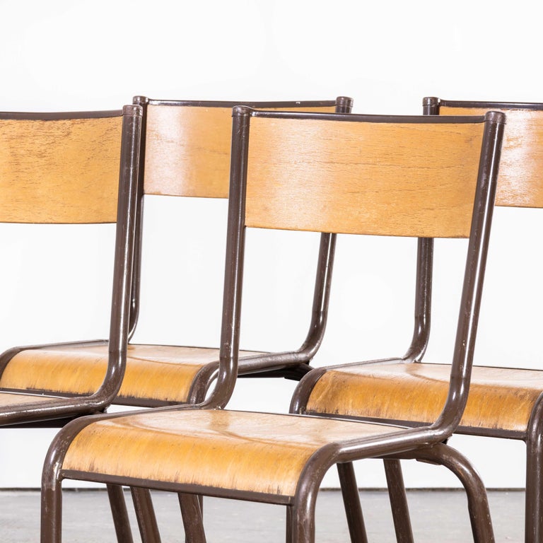 1950's French Mullca Dining Chairs Model 510, Chocolate, Set of Four ...