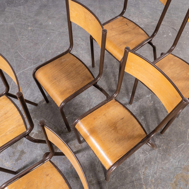 1950's French Mullca Dining Chairs Model 510, Chocolate, Set of Six For ...