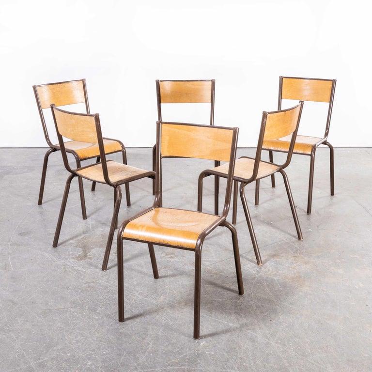 1950's French Mullca Dining Chairs Model 510, Chocolate, Set of Six For ...