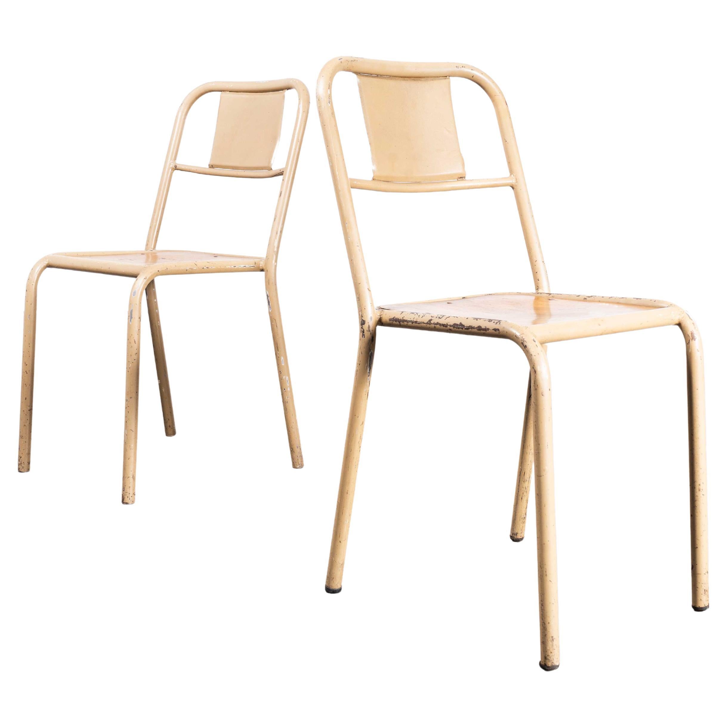 1950's French Mullca Stacking Dining Chairs Camel With Wood Seat - Pair ...