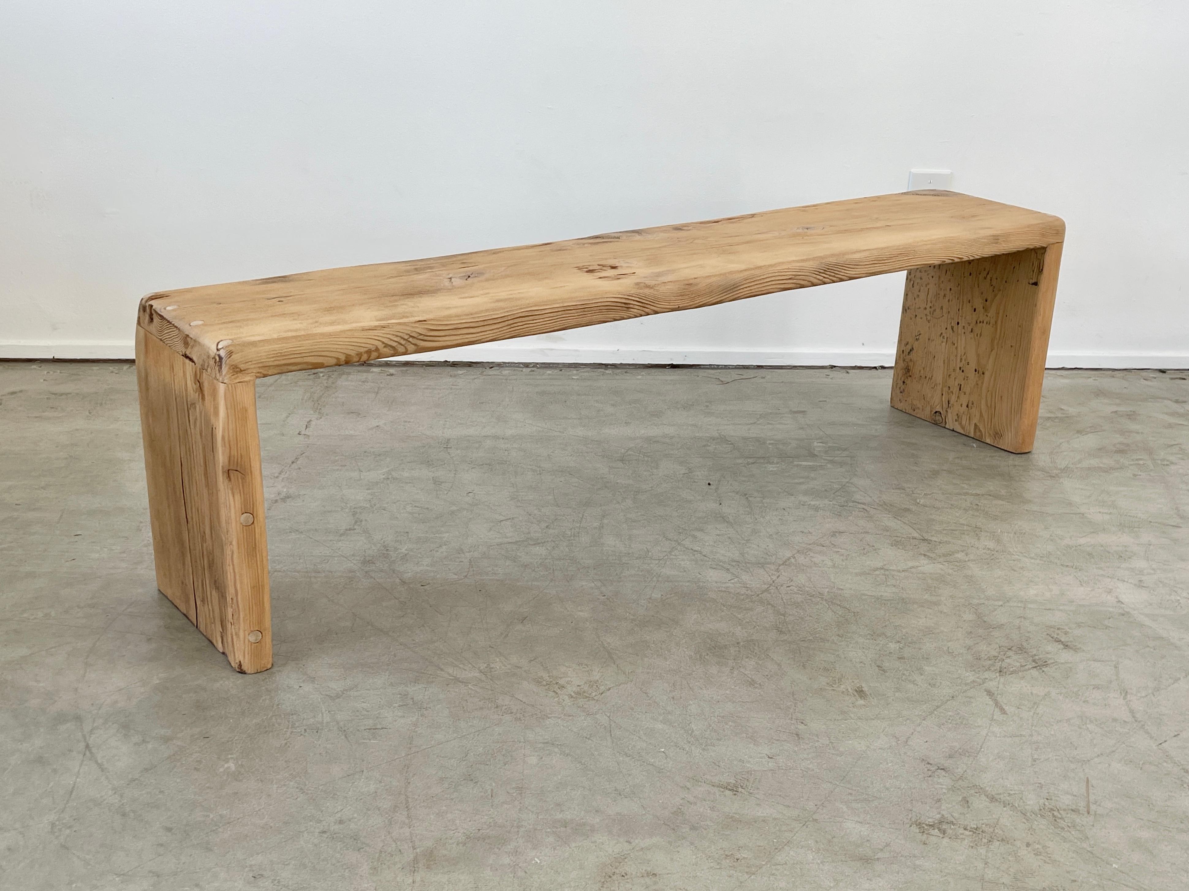 1950's French Oak Plank Bench at 1stDibs