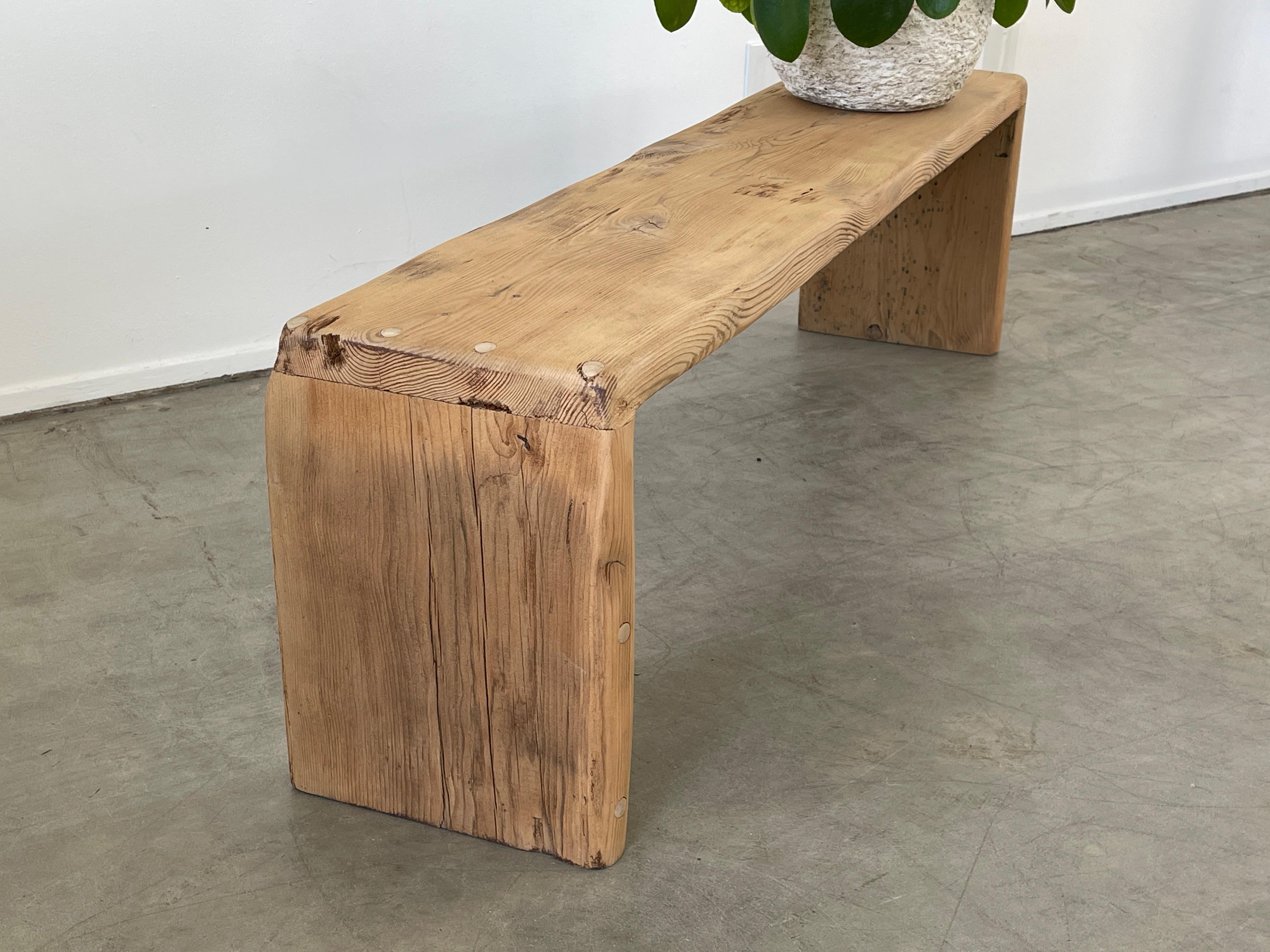 1950's French Oak Plank Bench at 1stDibs