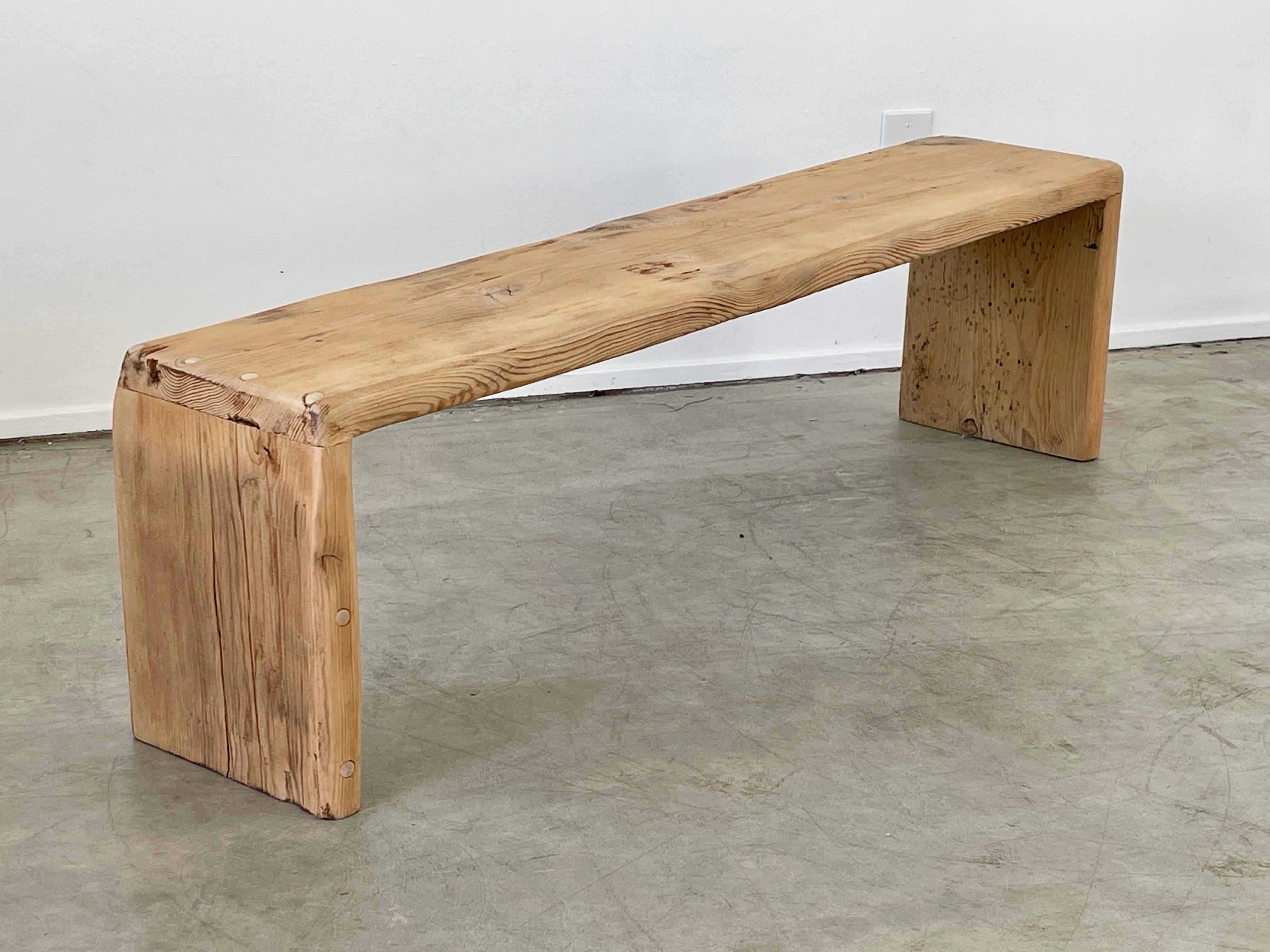 1950's French Oak Plank Bench at 1stDibs