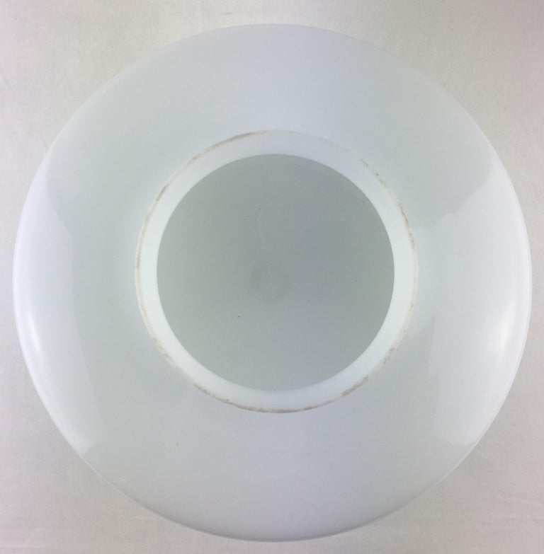 French Modernist White Opaline Flush Mount Ceiling Light at 1stDibs