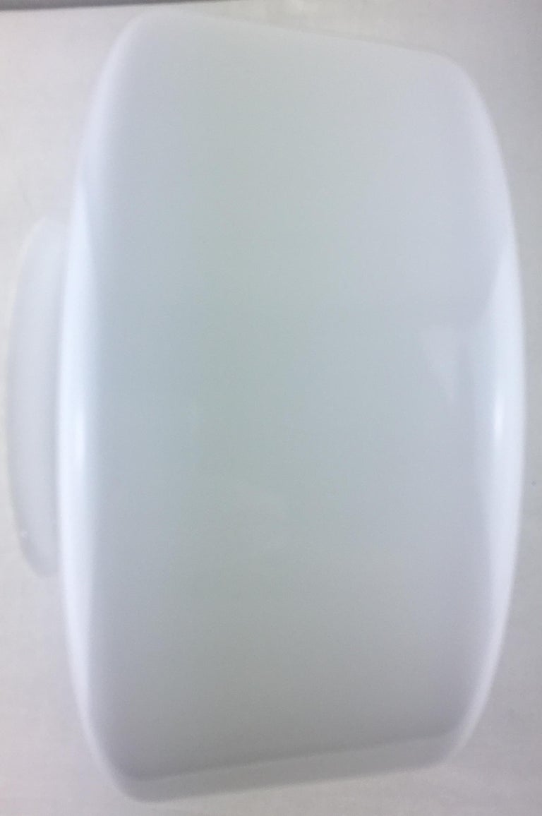 French Modernist White Opaline Flush Mount Ceiling Light at 1stDibs