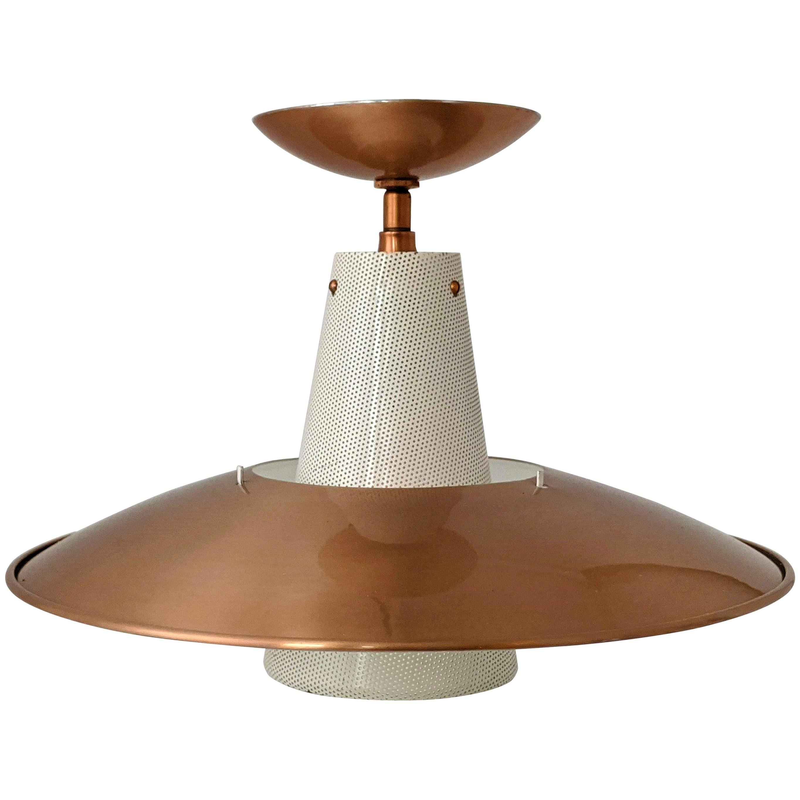 1950s Gerald Thurston Perforated Cone Flushmount, USA at 1stDibs