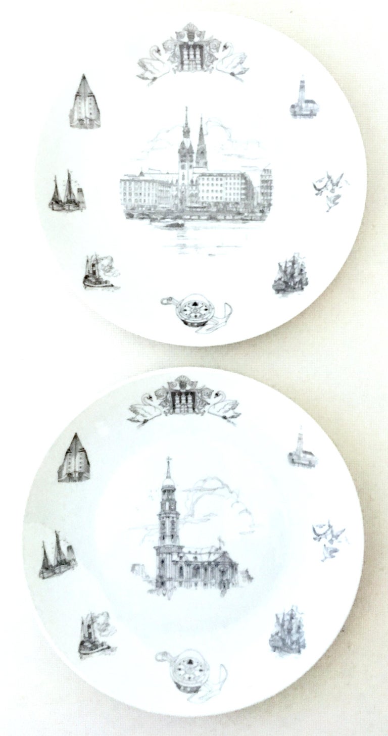 1950s German Porcelain "Rode and Zerrath" Dessert Set of 15 by ...