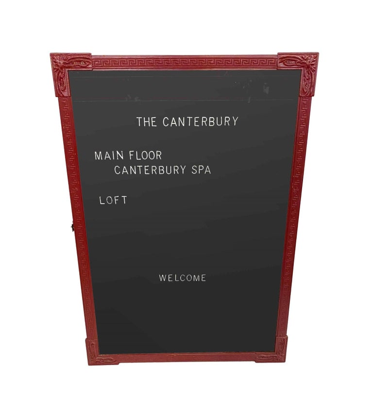 1950s Greek Key Cast Iron Framed Building Directory For Sale at 1stDibs