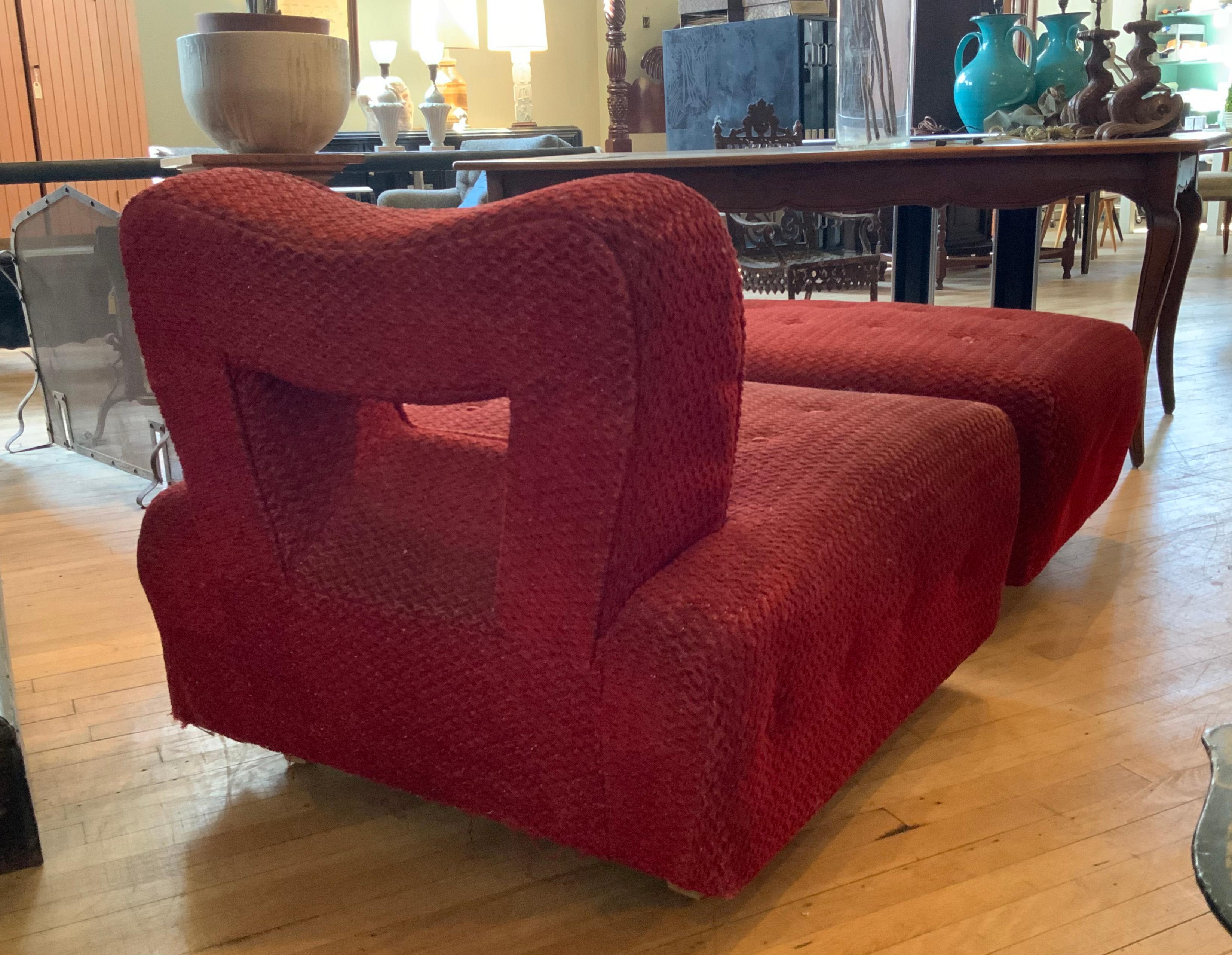 1950s Grosfeld House Lounge Chair and Ottoman For Sale at 1stDibs