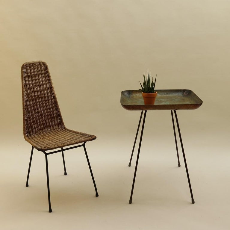 1950s Handmade Copper Plant Table Aubock Style For Sale at 1stDibs