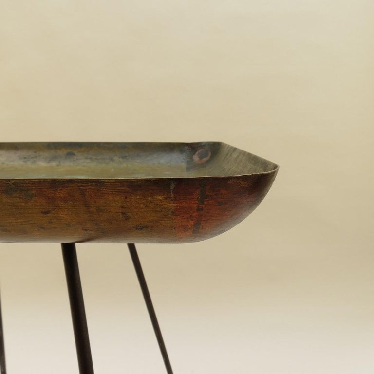 1950s Handmade Copper Plant Table Aubock Style For Sale at 1stDibs